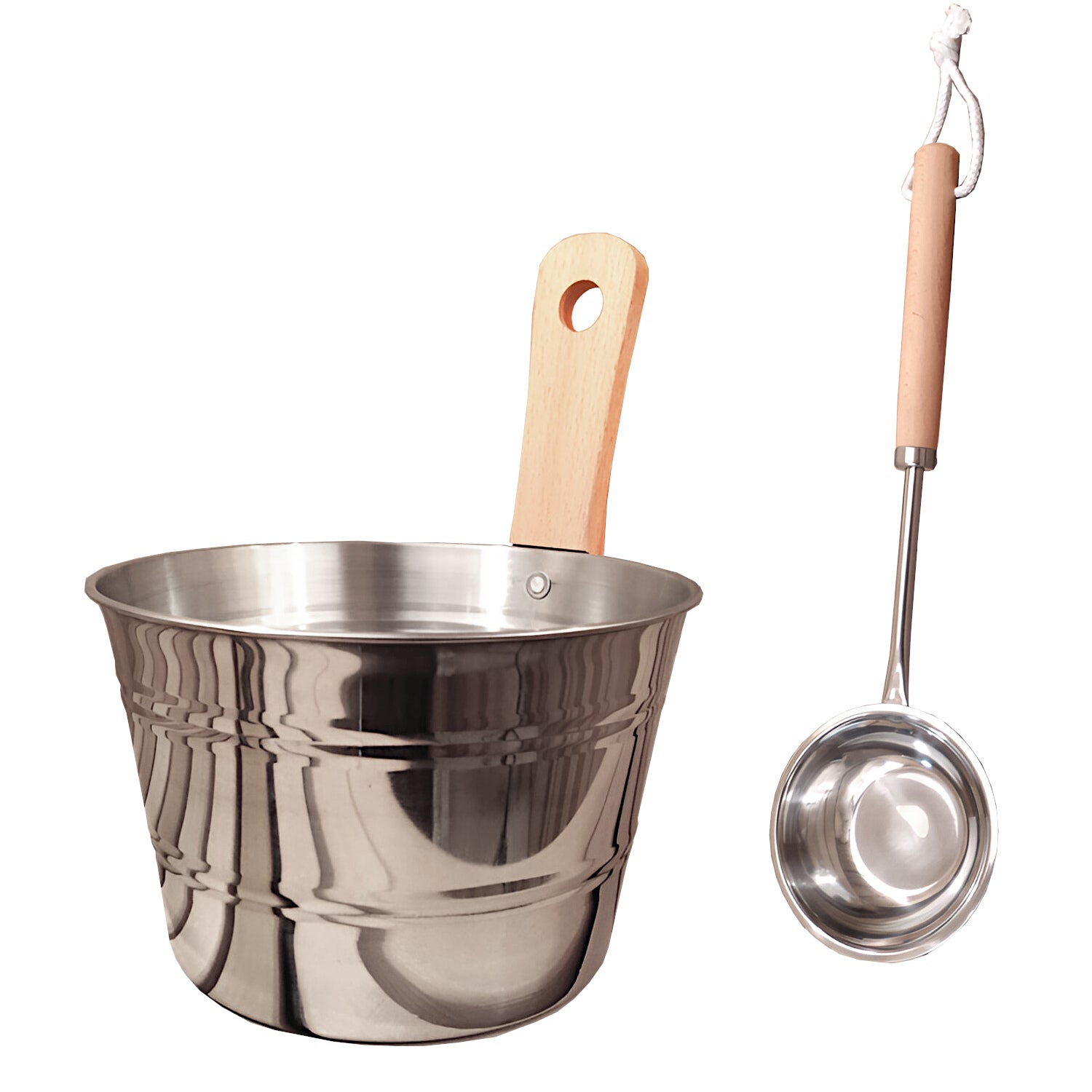 Finlandia steel pail and ladle set – Saunastore.com